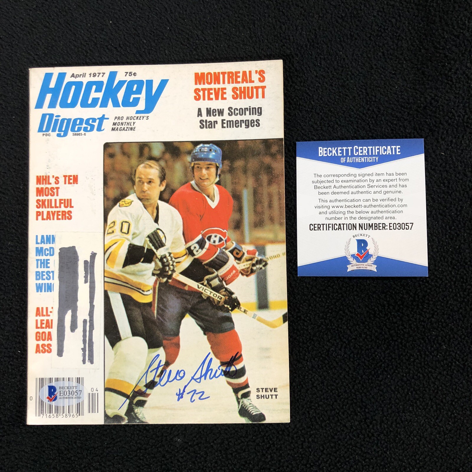 Steve Shutt Signed Montreal Canadiens 1977 Hockey Digest Magazine ...