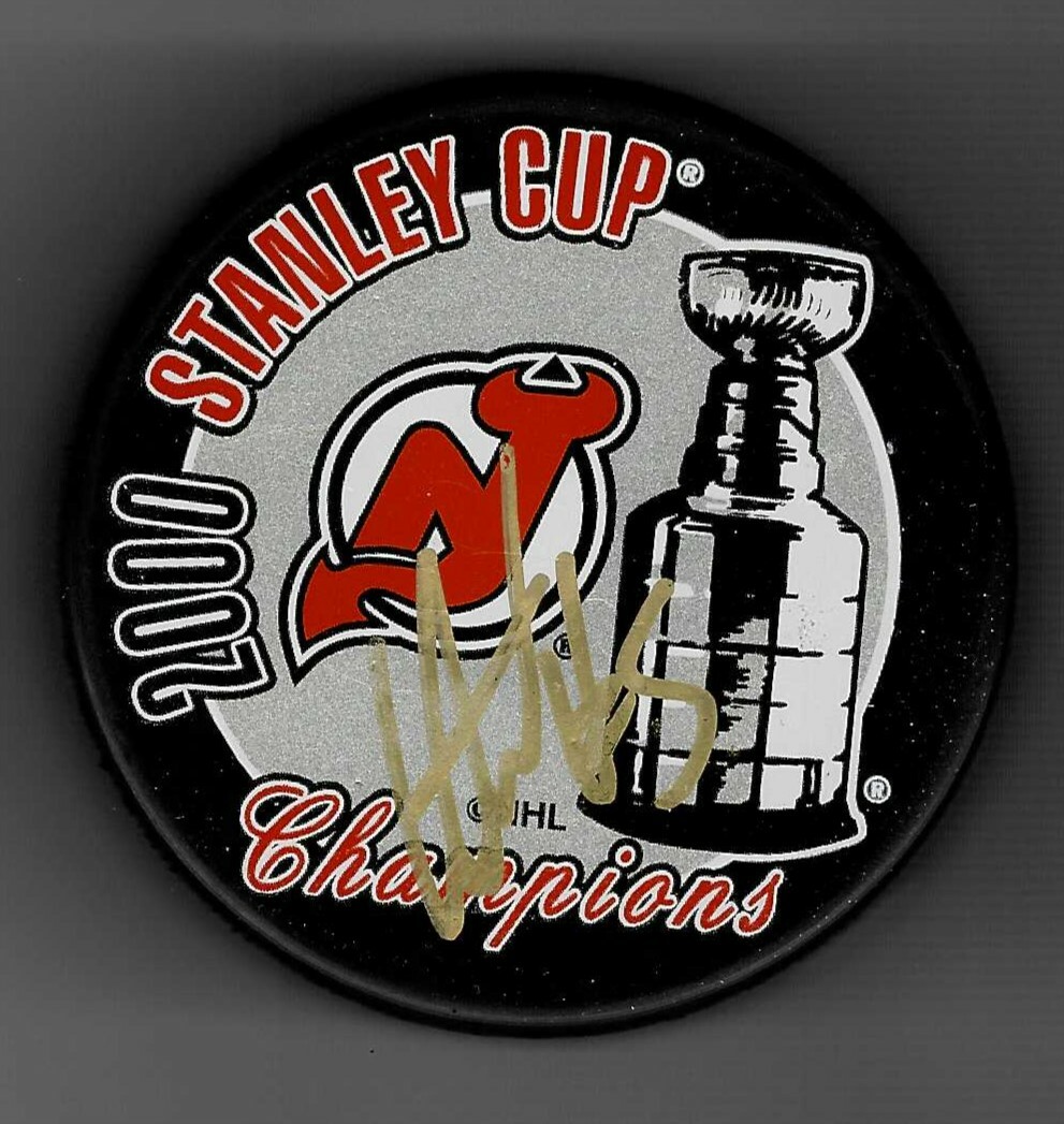 Colin White Signed New Jersey Devils 2000 Stanley Cup Champions Puck ...