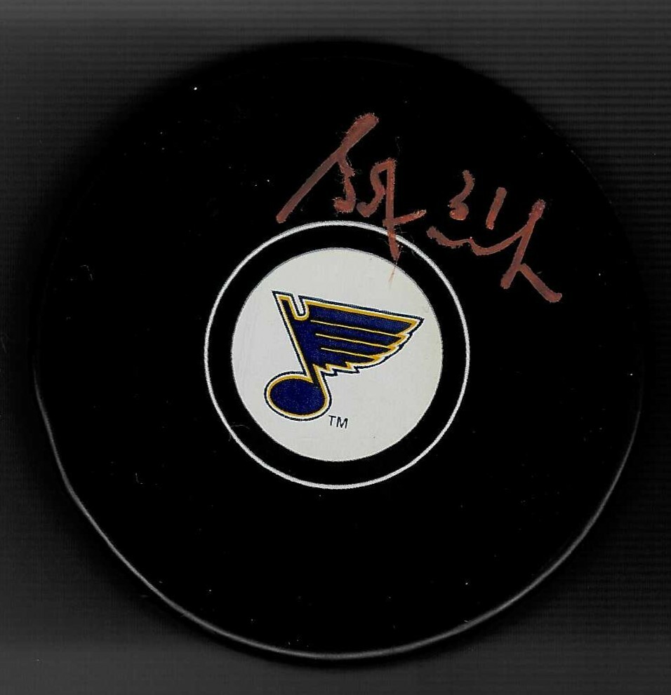 Grant Fuhr Signed St Louis Blues Puck | Autographia
