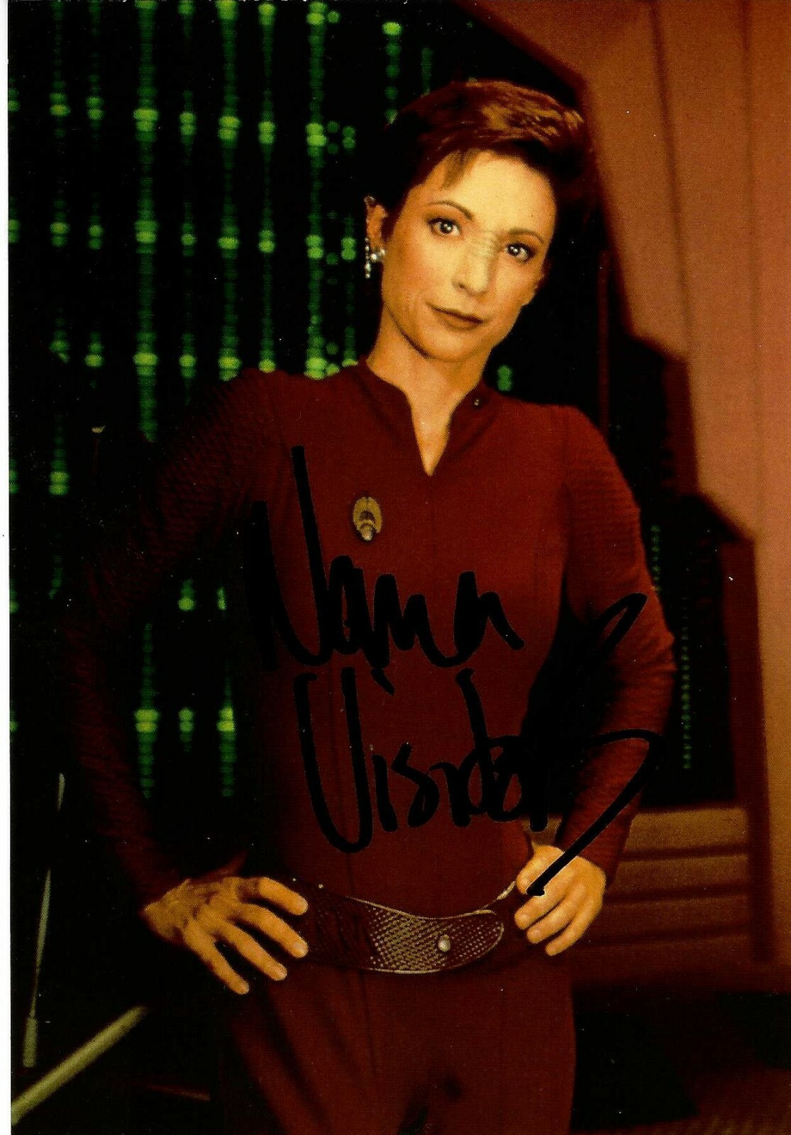Nana Visitor Signed Star Trek Deep Space Nine Kira Nerys Postcard 1