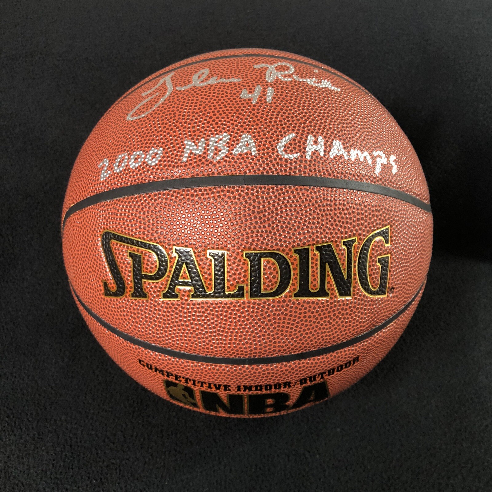 Glen Rice Signed & Inscribed "2000 NBA Champs" Spalding Basketball LA ...
