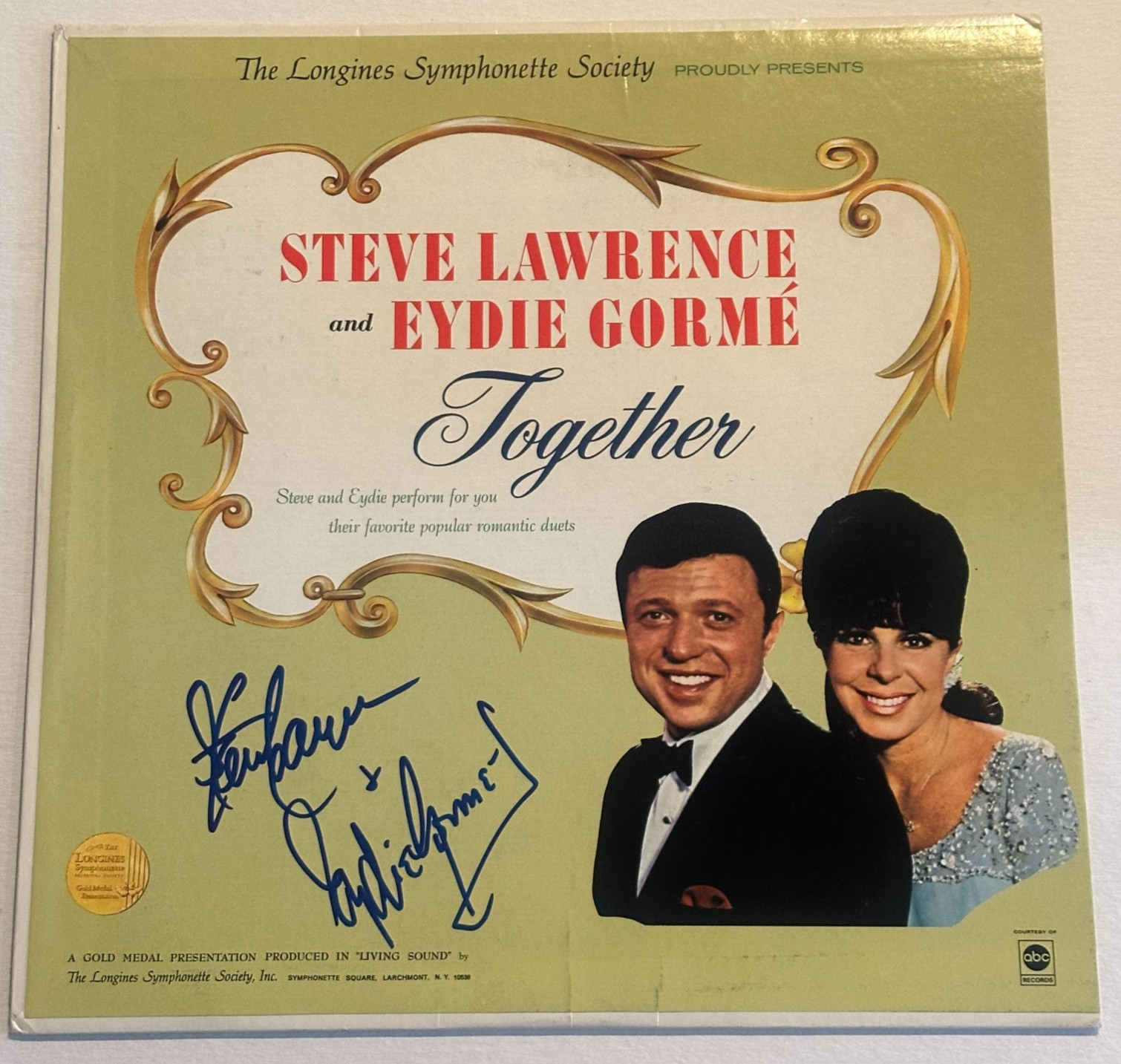 STEVE LAWRENCE & EYDIE GORME Signed Together LP ALBUM COVER Beckett ...