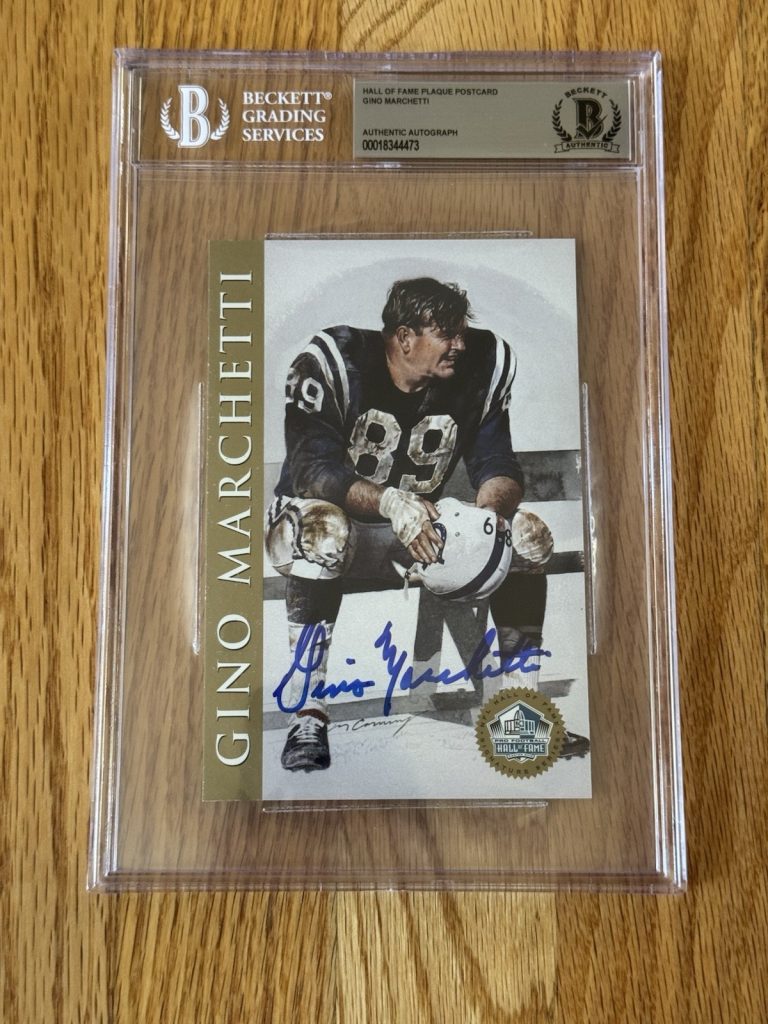 Gino Marchetti Signed Autographed Hall of Fame Card Colts Beckett Slab ...