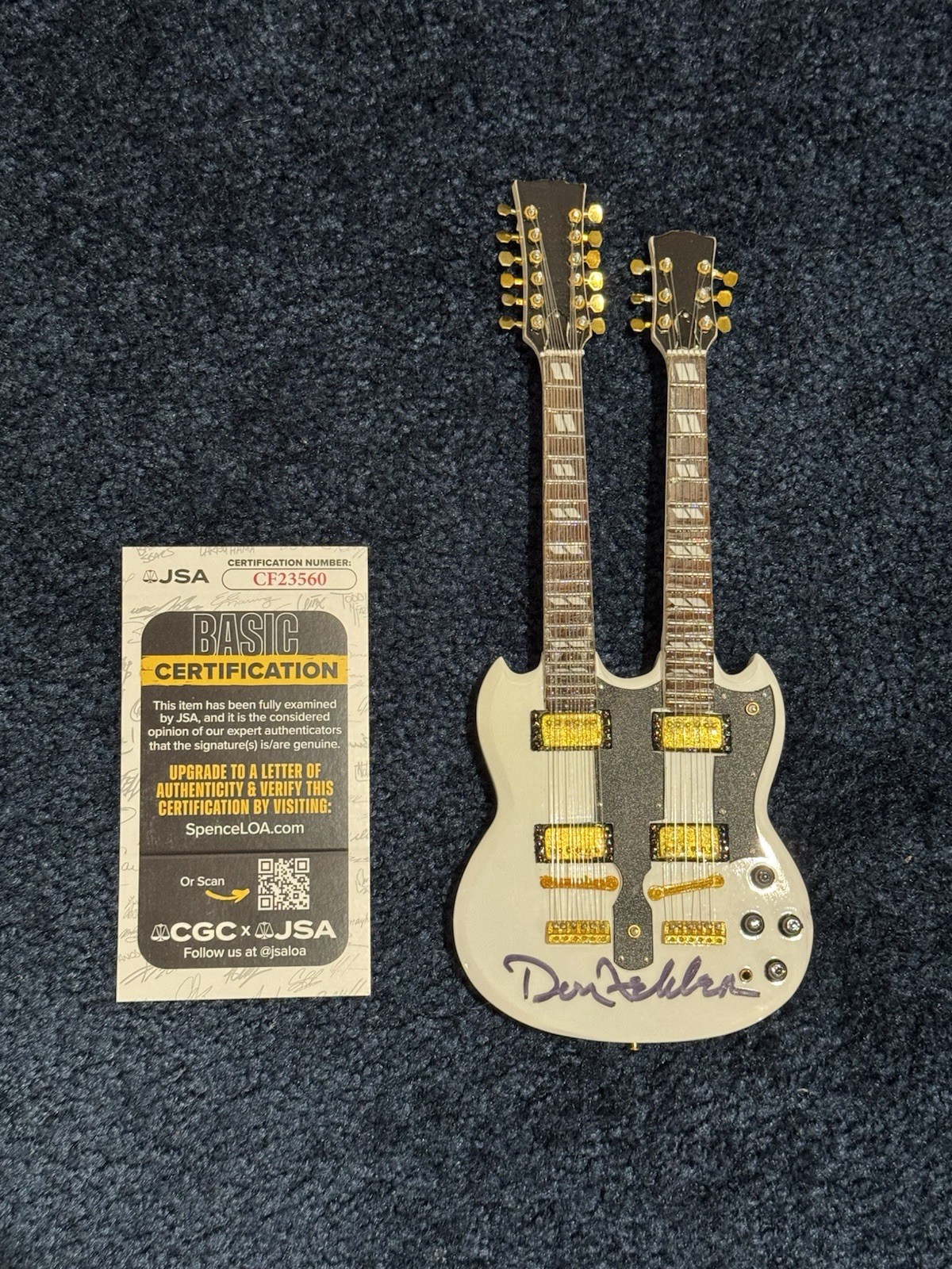 Don Felder Signed Mini Doubleneck Guitar JSA The Eagles Hotel ...