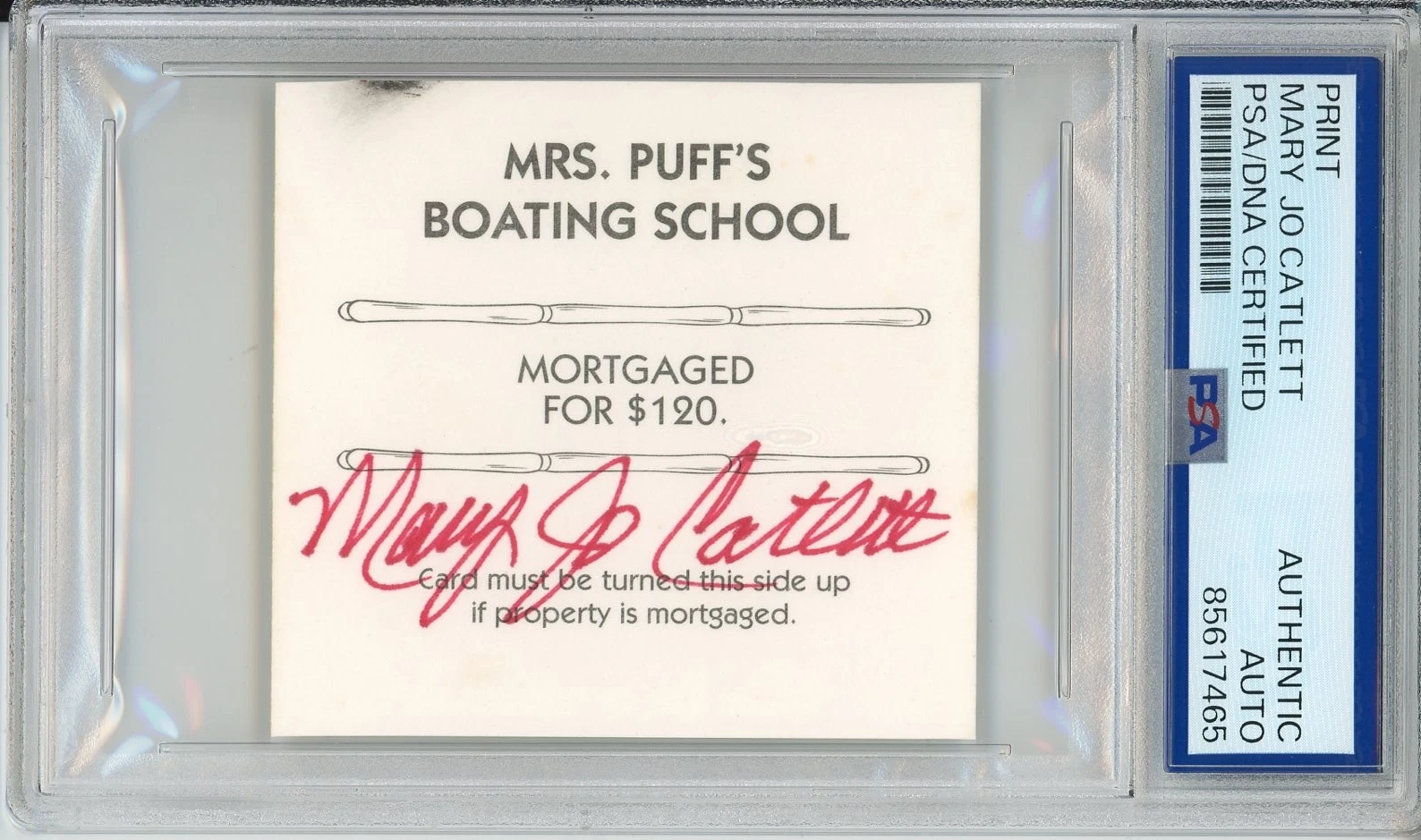 SPONGEBOB SQUAREPANTS MRS PUFF MONOPOLY CARD SIGNED MARY JO CATLETT PSA DNA COA | Autographia