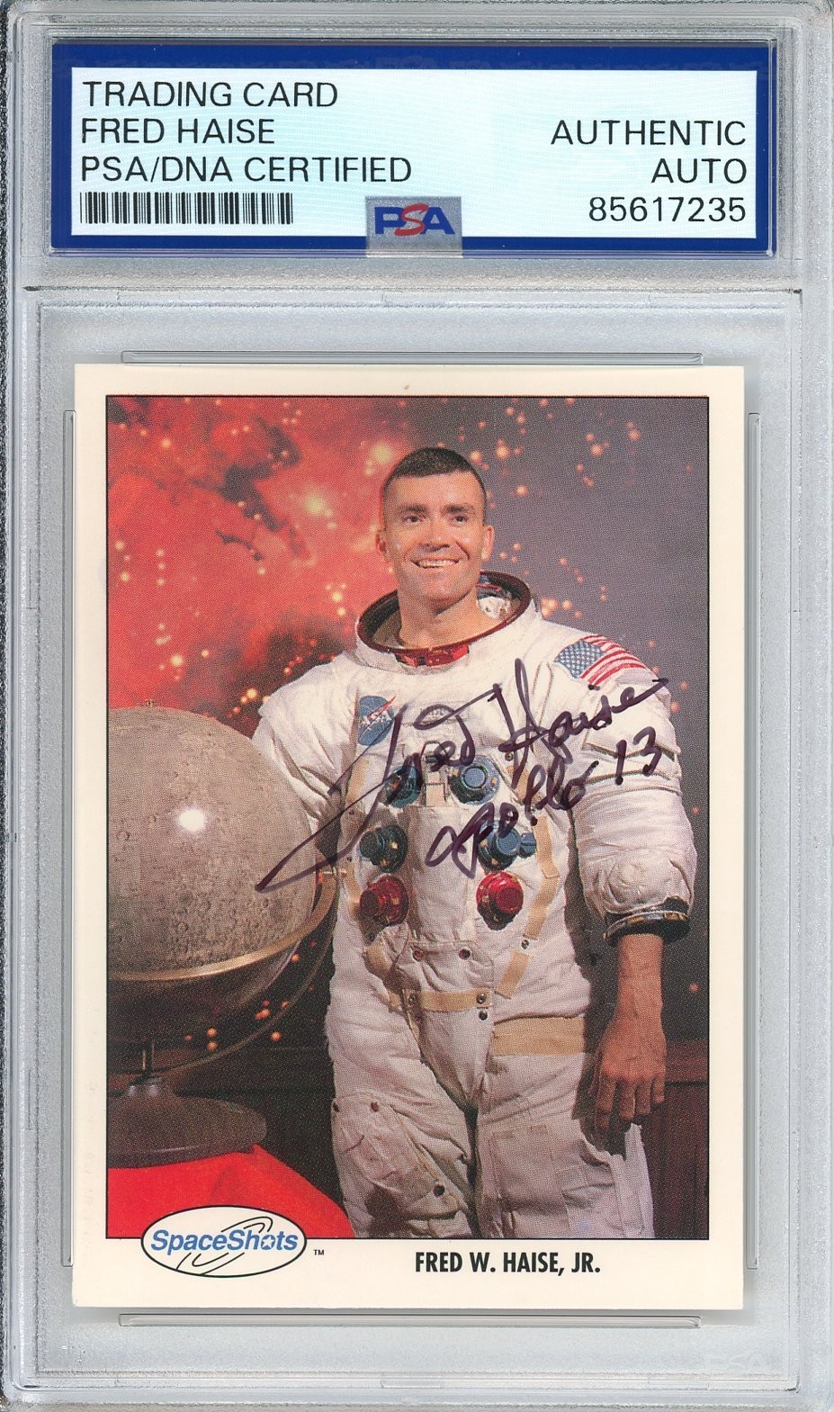 1991 SPACE SHOTS FRED HAISE APOLLO 13 CARD SIGNED PSA DNA COA AUTOGRAPH ...