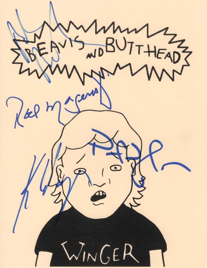 Winger Band x4 Signed Autograph 8.5x11 Beavis and Butt-head Photo w ...