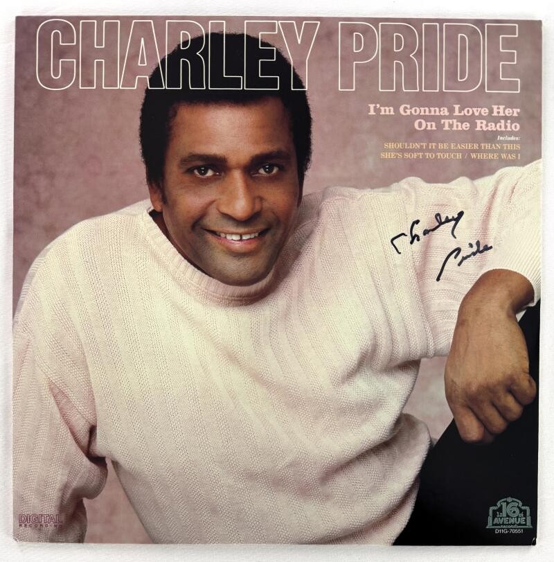 Charley Pride Signed Autograph Album Vinyl Record Love Her on the Radio ...