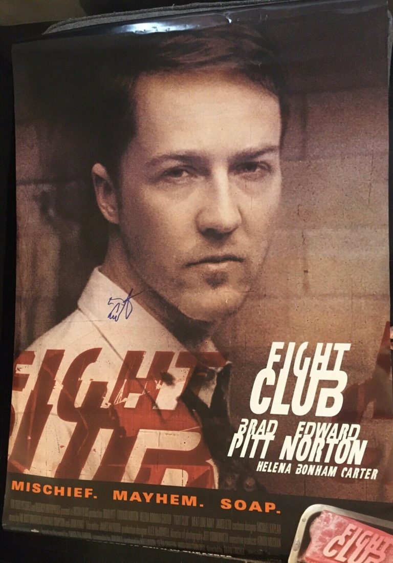 Edward Norton Signed Autograph Rare Fight Club Original 27x40 Full