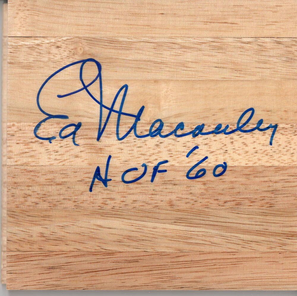 ED MACAULEY SIGNED AUTOGRAPH - PARQUET FLOORBOARD - HALL OF FAME ...