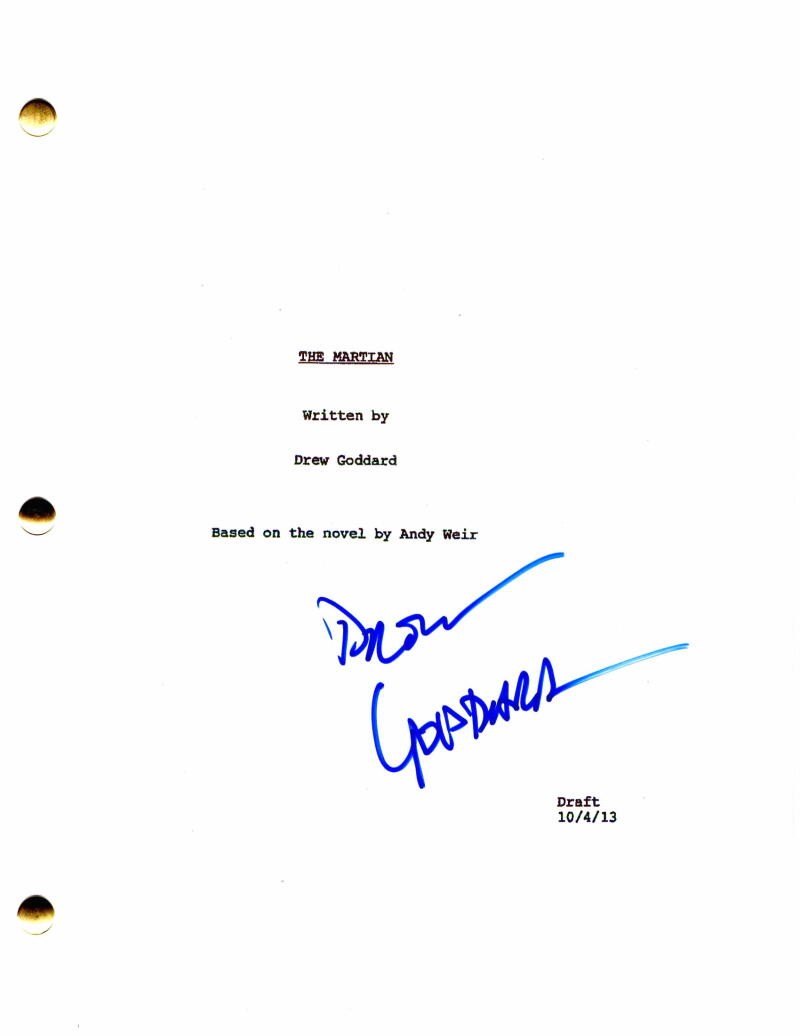 DREW GODDARD SIGNED AUTOGRAPH - THE MARTIAN FULL MOVIE SCRIPT - ALIAS ...