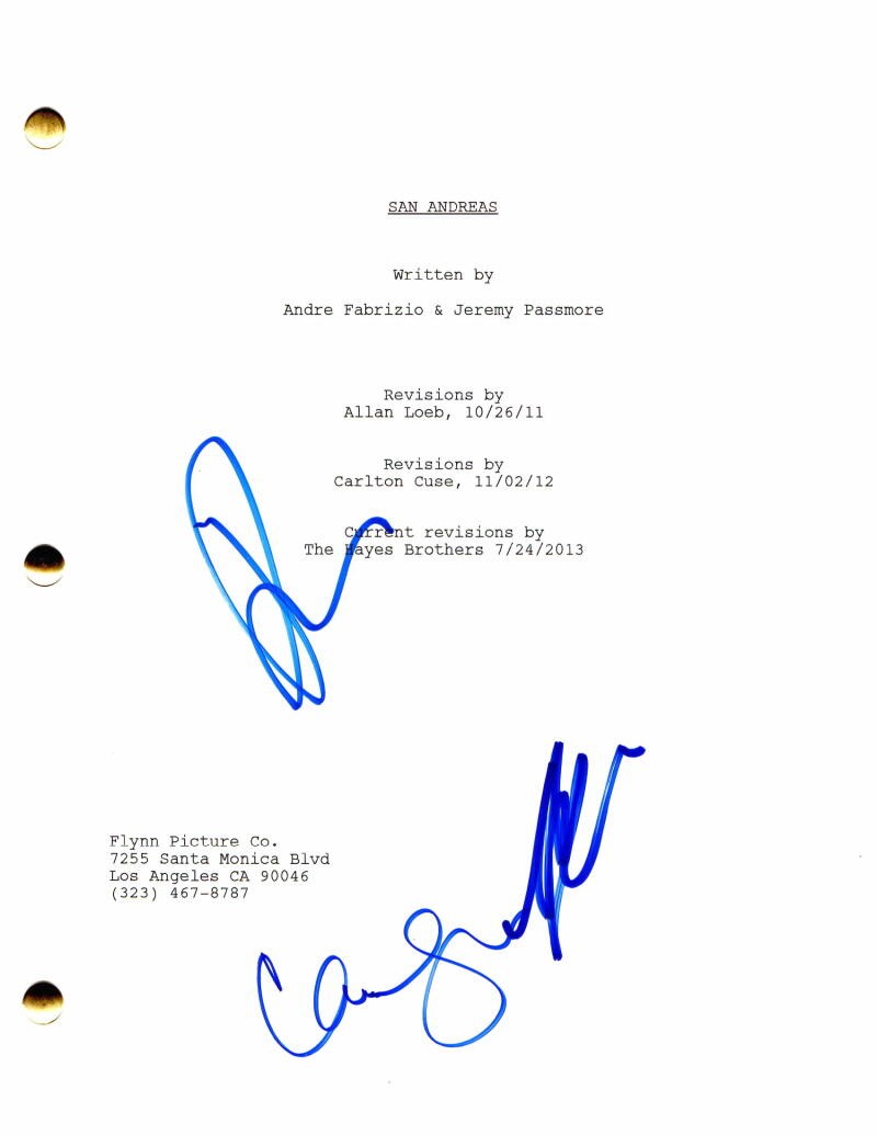 DWAYNE "THE ROCK" JOHNSON +2 CAST SIGNED AUTOGRAPH - SAN ANDREAS MOVIE ...