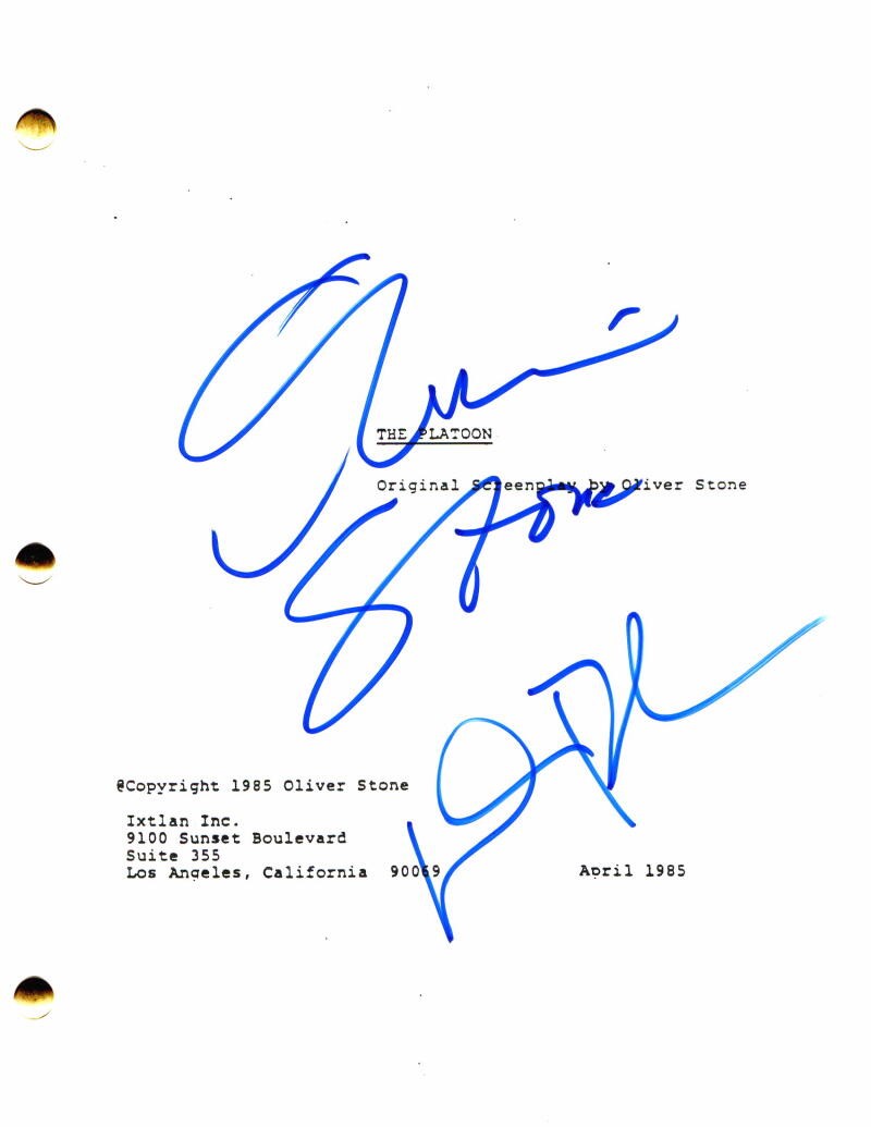 WILLEM DAFOE & OLIVER STONE CAST SIGNED AUTOGRAPH - PLATOON FULL MOVIE ...