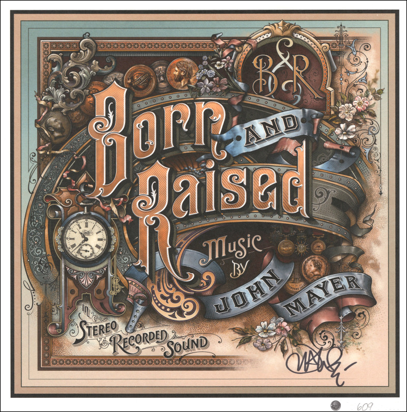 John Mayer Signed Autograph 12x12 Born and Raised LE Album Insert w ...