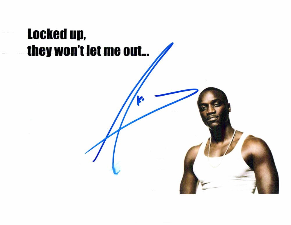 AKON SIGNED AUTOGRAPH MINI POSTER - LADY GAGA, KONVICTED, FREEDOM ...
