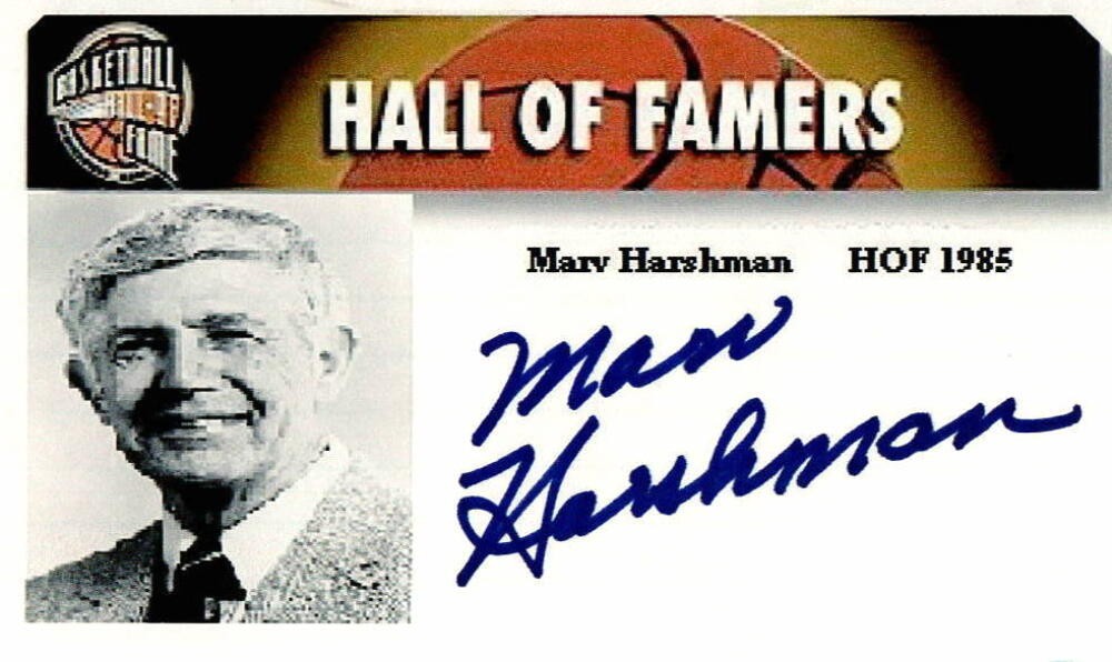 MARV HARSHMAN SIGNED AUTOGRAPH - CUSTOM INDEX CARD - HALL OF FAME ...