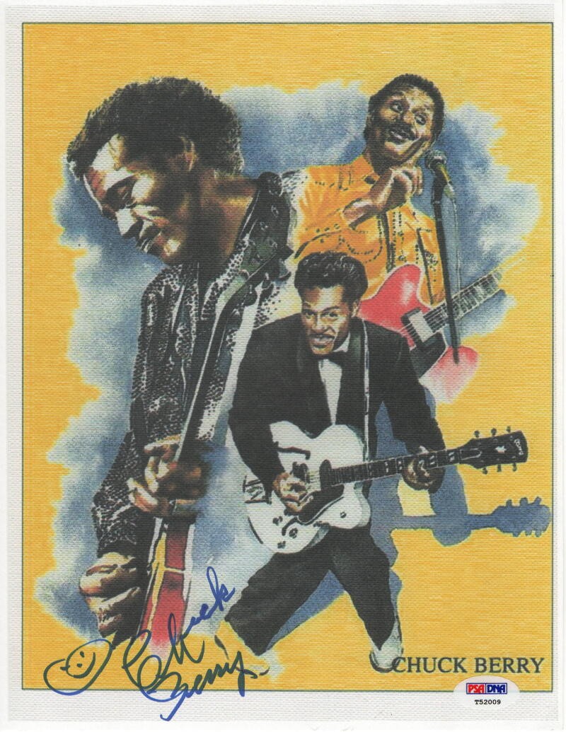 CHUCK BERRY SIGNED AUTOGRAPH ART PRINT - FATHER OF ROCK AND ROLL ...