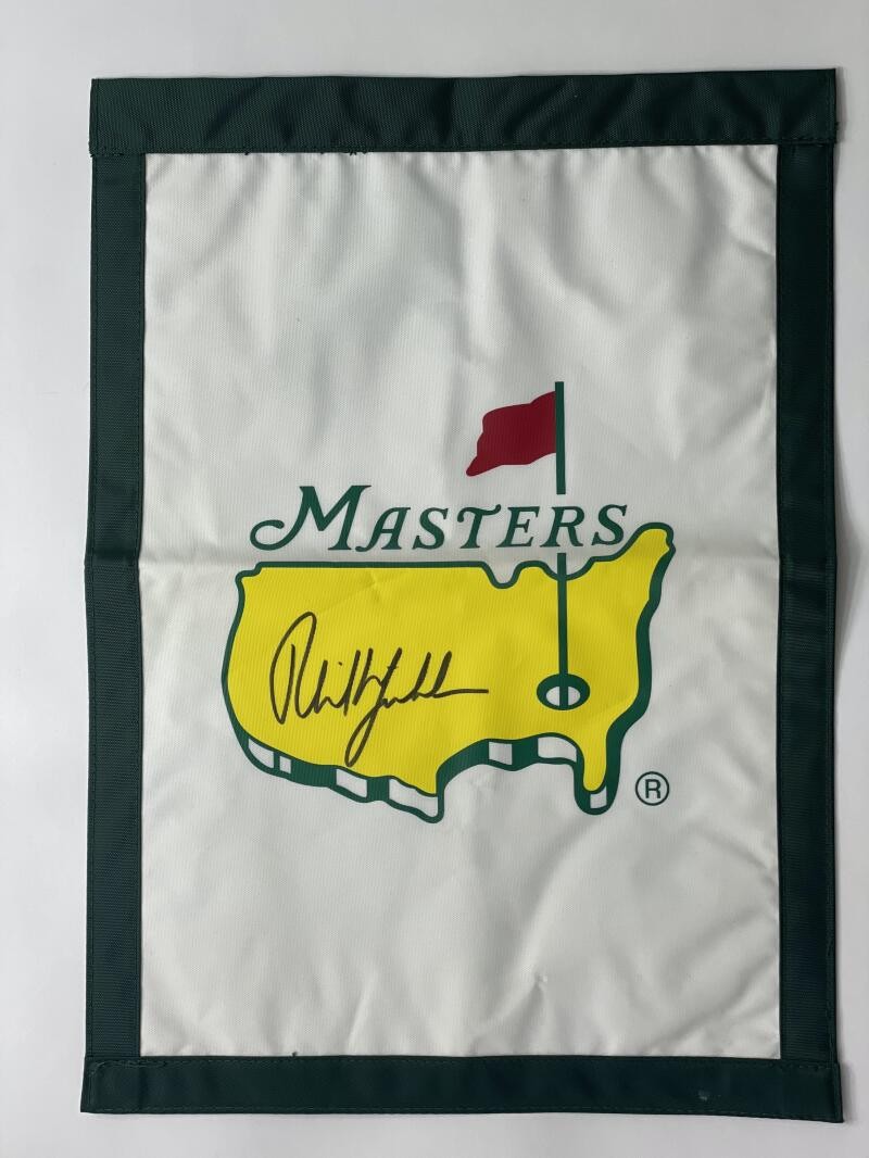 PHIL MICKELSON SIGNED AUTOGRAPH MASTERS GOLF GARDEN PIN FLAG - VERY ...