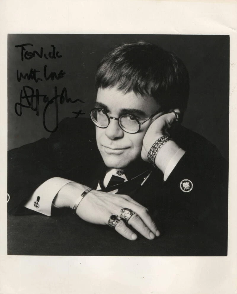 SIR ELTON JOHN SIGNED AUTOGRAPH 8X10 PHOTO - "TO NICK" GOODBYE YELLOW ...