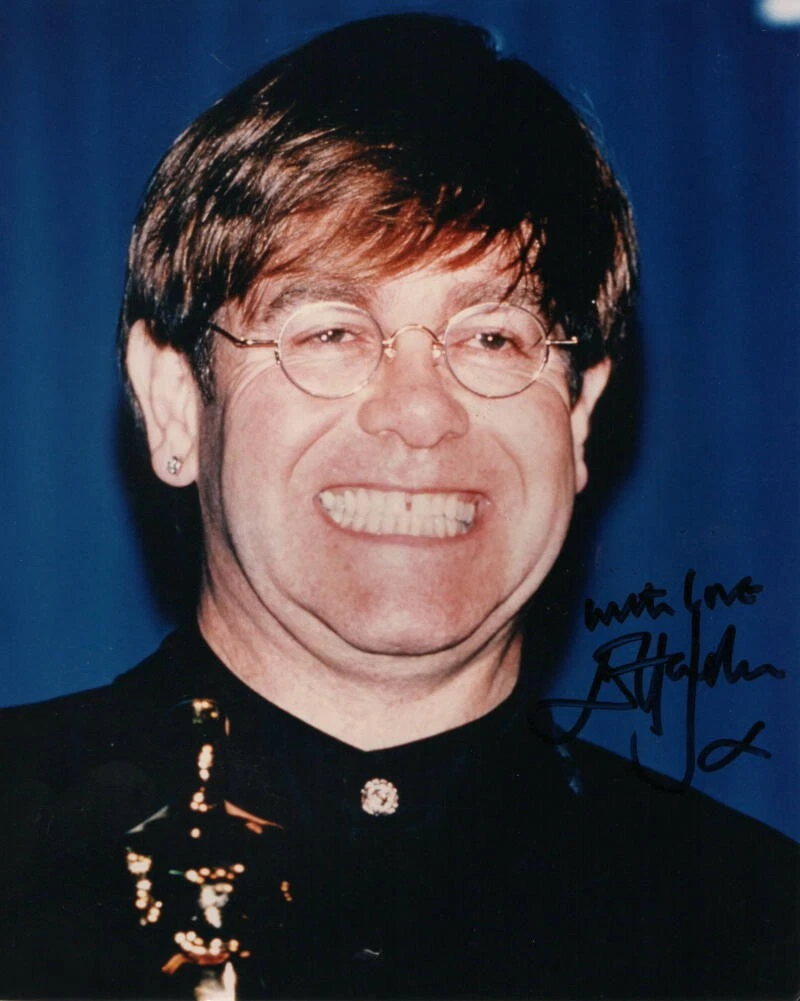ELTON JOHN SIGNED AUTOGRAPH 8X10 PHOTO - LION KING OSCAR W/ FULL ...
