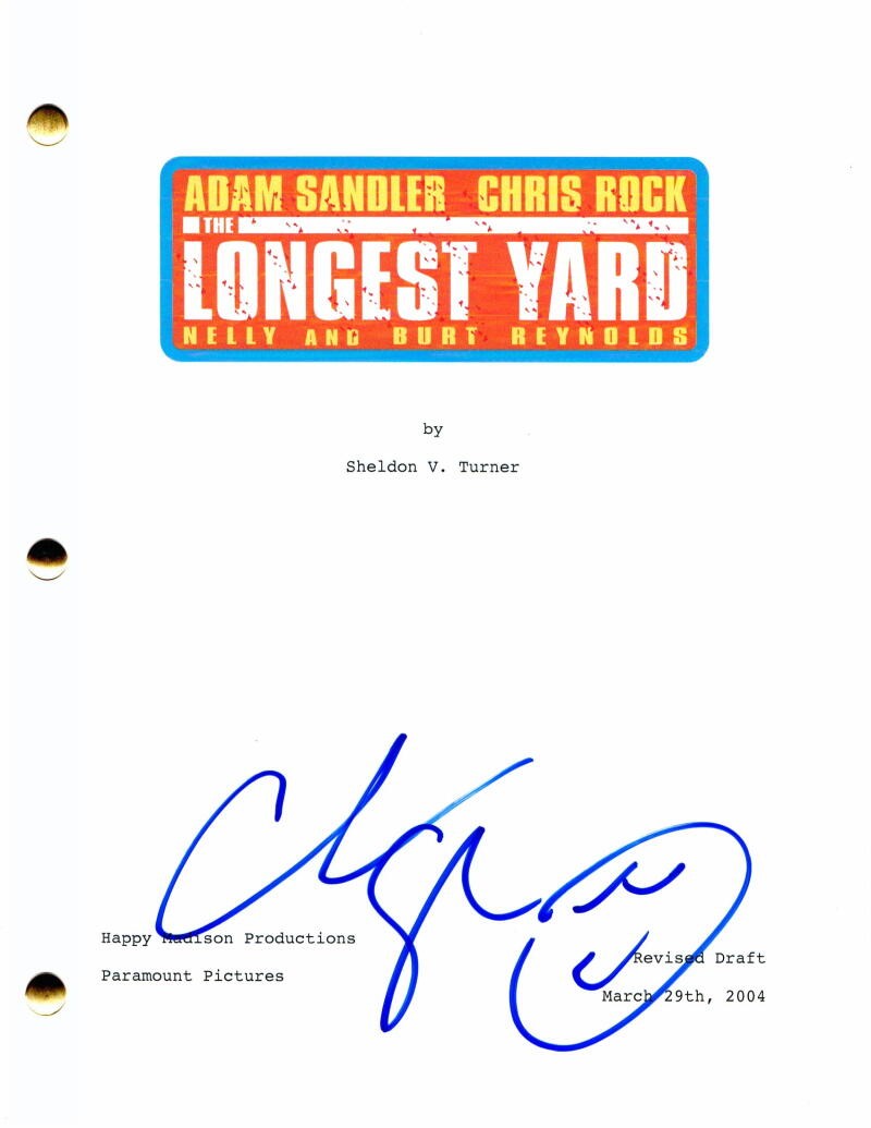 ADAM SANDLER SIGNED AUTOGRAPH "THE LONGEST YARD" FULL MOVIE SCRIPT ...