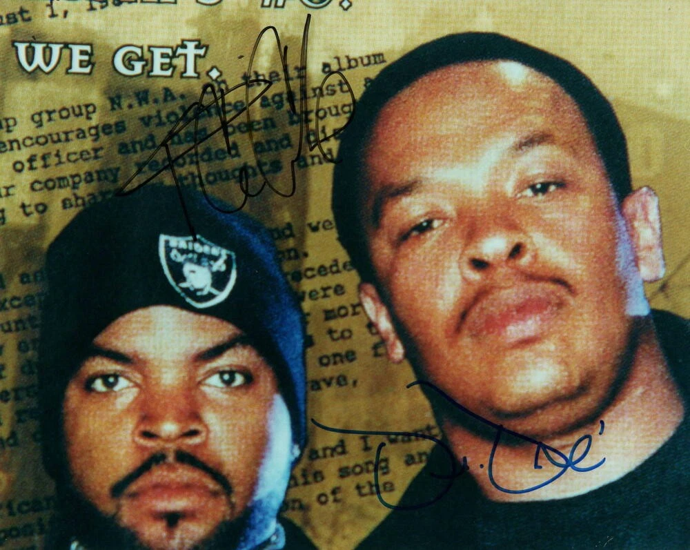 DR DRE & ICE CUBE SIGNED AUTOGRAPH 8X10 PHOTO NWA RAPPERS HIP HOP ICONS ...