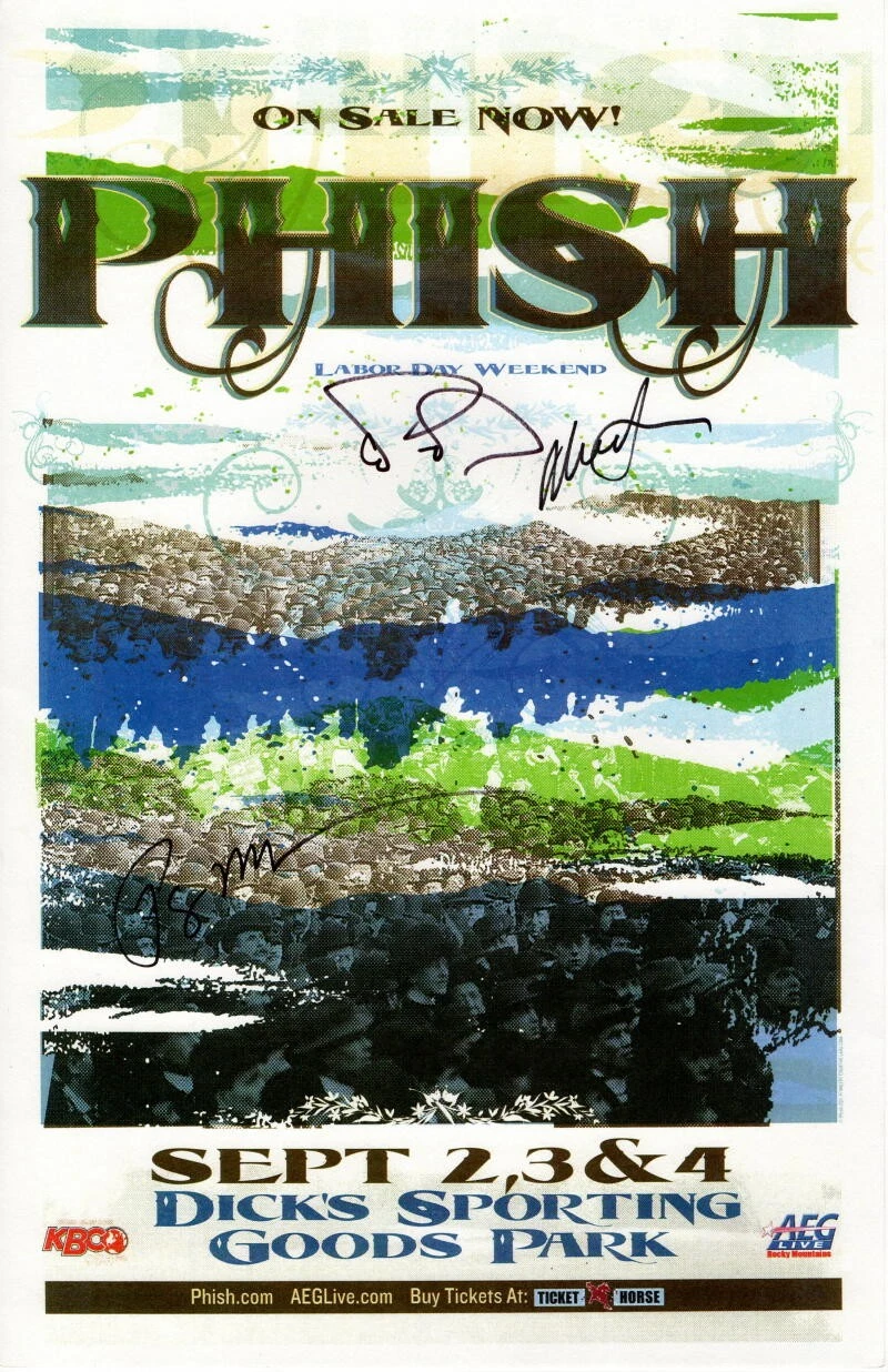 TREY ANASTASIO, MIKE, PAGE SIGNED AUTOGRAPH COLORADO PHISH CONCERT TOUR ...