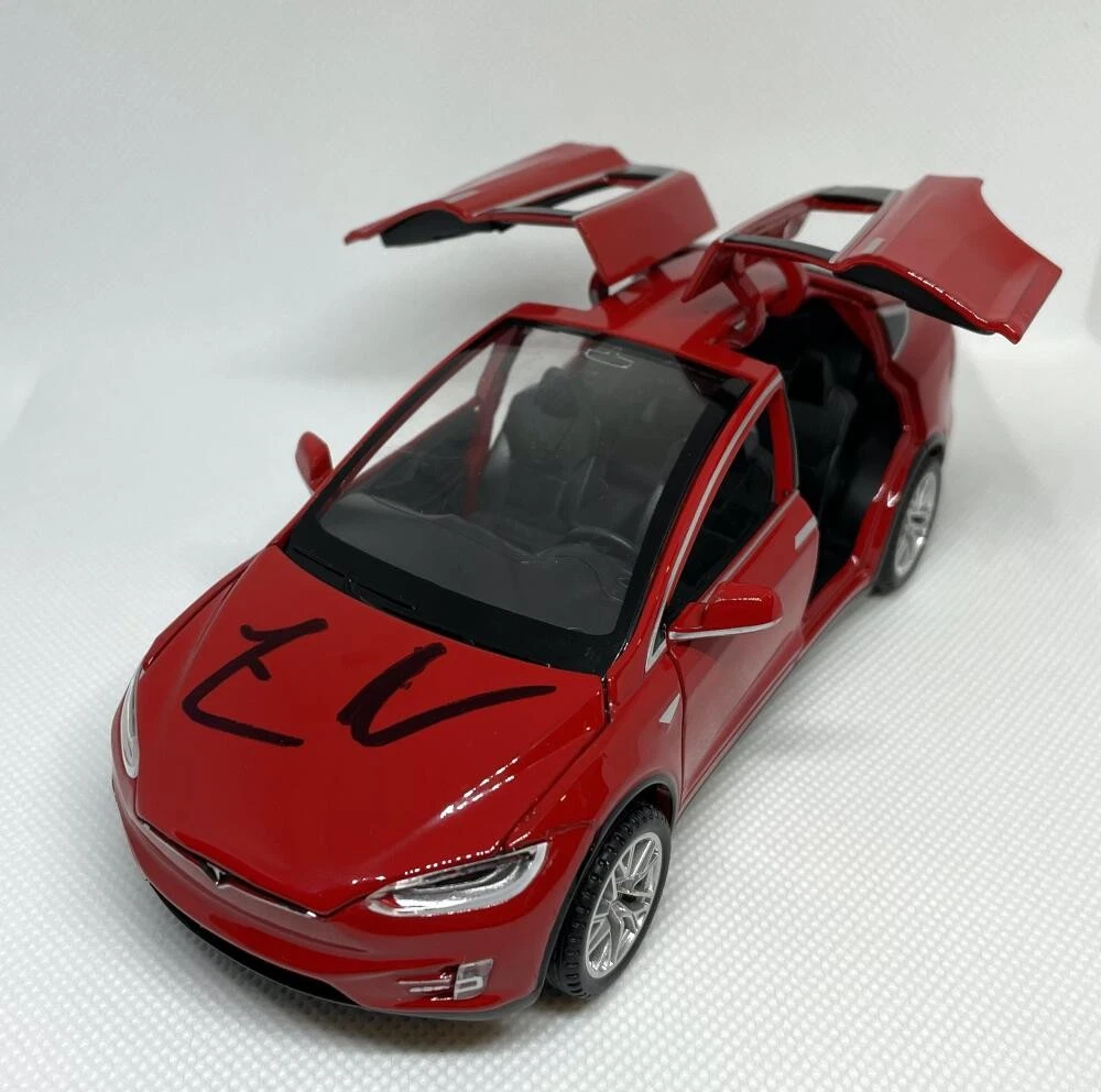 ELON MUSK SIGNED AUTOGRAPH 1:32 DIECAST TESLA MODEL X (RED) CAR - VERY ...
