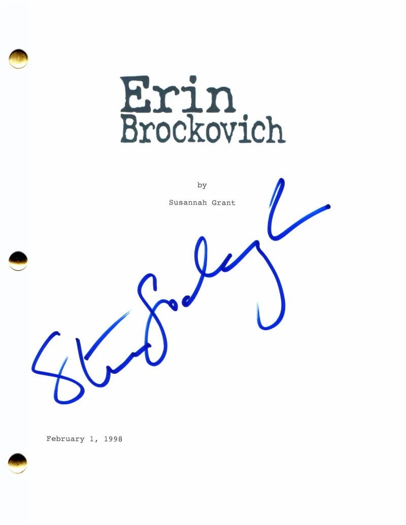STEVEN SODERBERGH SIGNED AUTOGRAPH ERIN BROCKOVICH MOVIE SCRIPT - JULIA ...