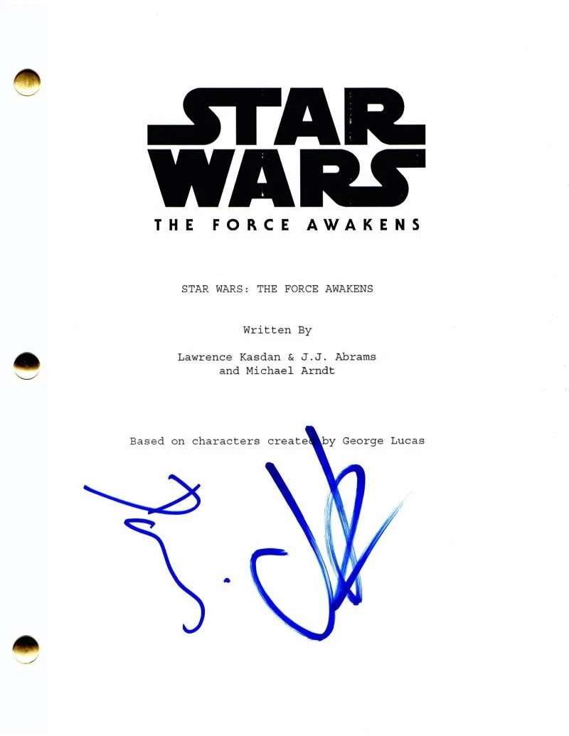 JJ ABRAMS DAISY RIDLEY SIGNED AUTOGRAPH STAR WARS THE FORCE AWAKENS ...