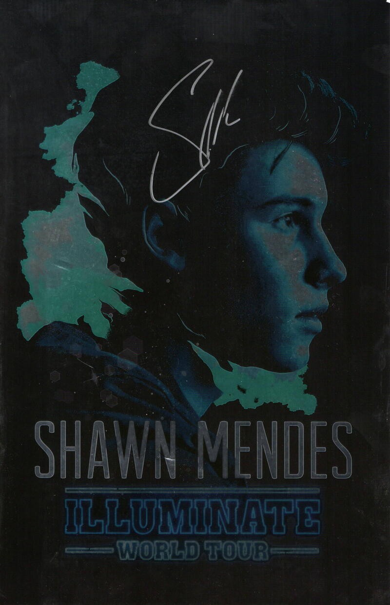 SHAWN MENDES SIGNED AUTOGRAPH ILLUMINATE WORLD TOUR CONCERT POSTER ...