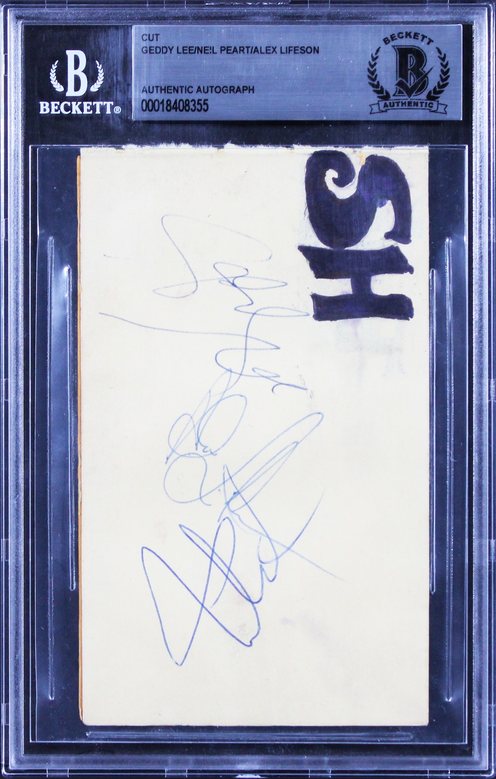 Rush (3) Lee, Peart & Lifeson Signed 3.25x5.25 Cut Signature BAS ...