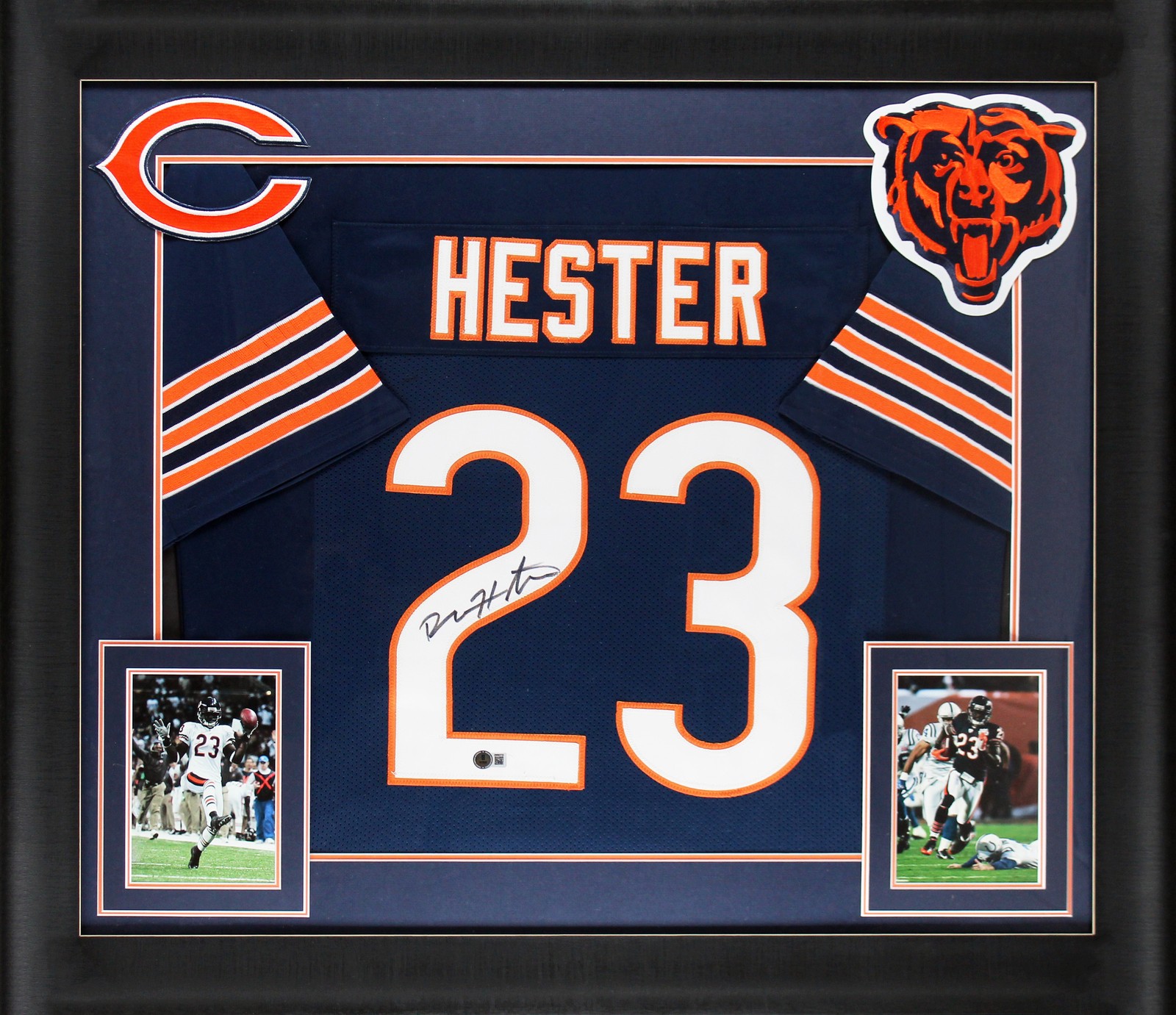 Devin Hester Authentic Signed Navy Pro Style Framed Jersey BAS ...