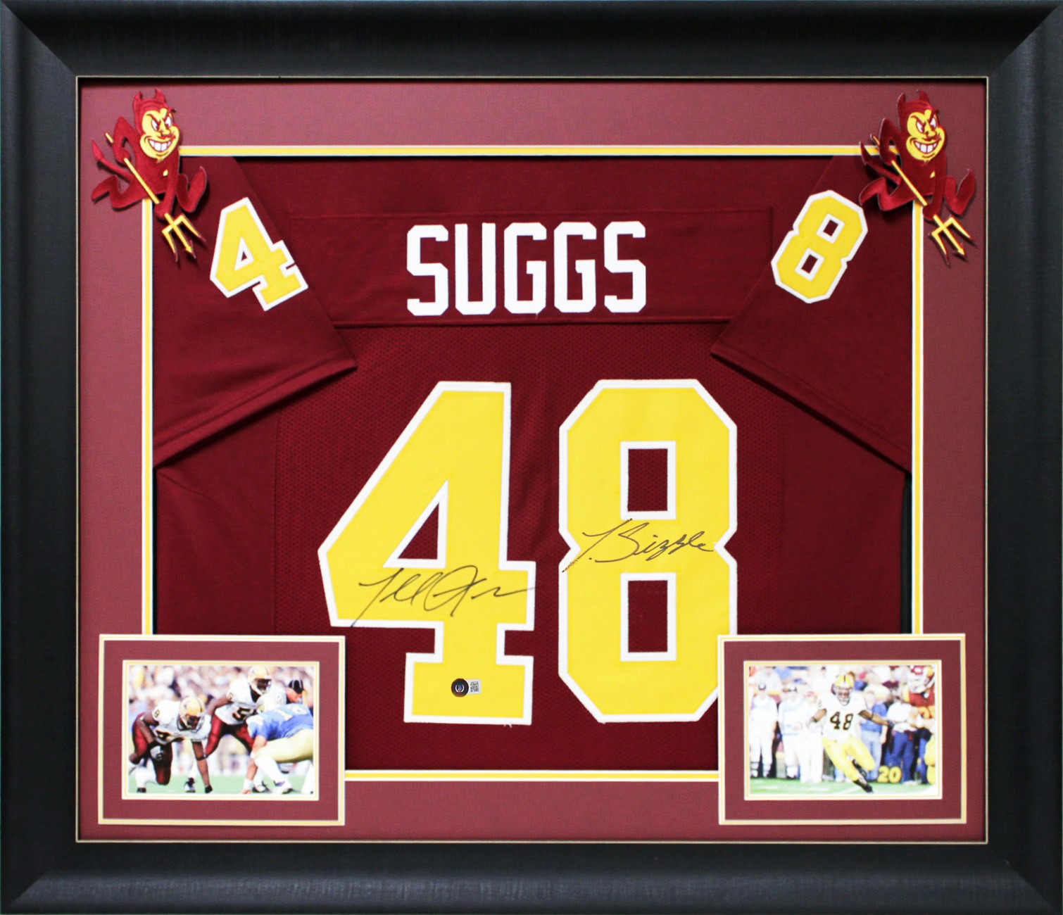 Terrell Suggs "T-Sizzle" Signed Maroon Pro Style Framed Jersey BAS ...