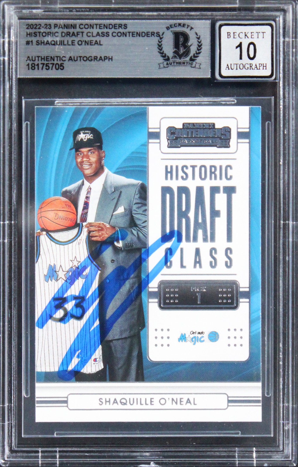 Shaq O'Neal Signed 2022 Panini Contenders Historic DC #1 Card Auto 10 ...