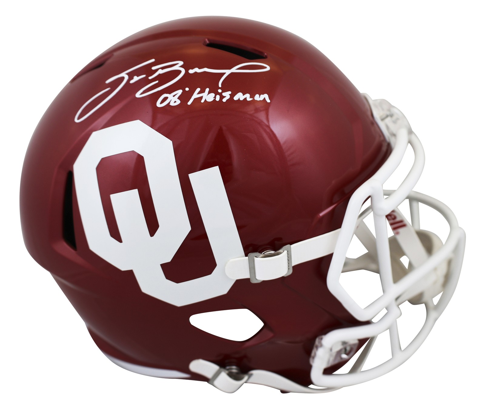 Oklahoma Sam Bradford "2008 Heisman" Signed Full Size Speed Rep Helmet ...