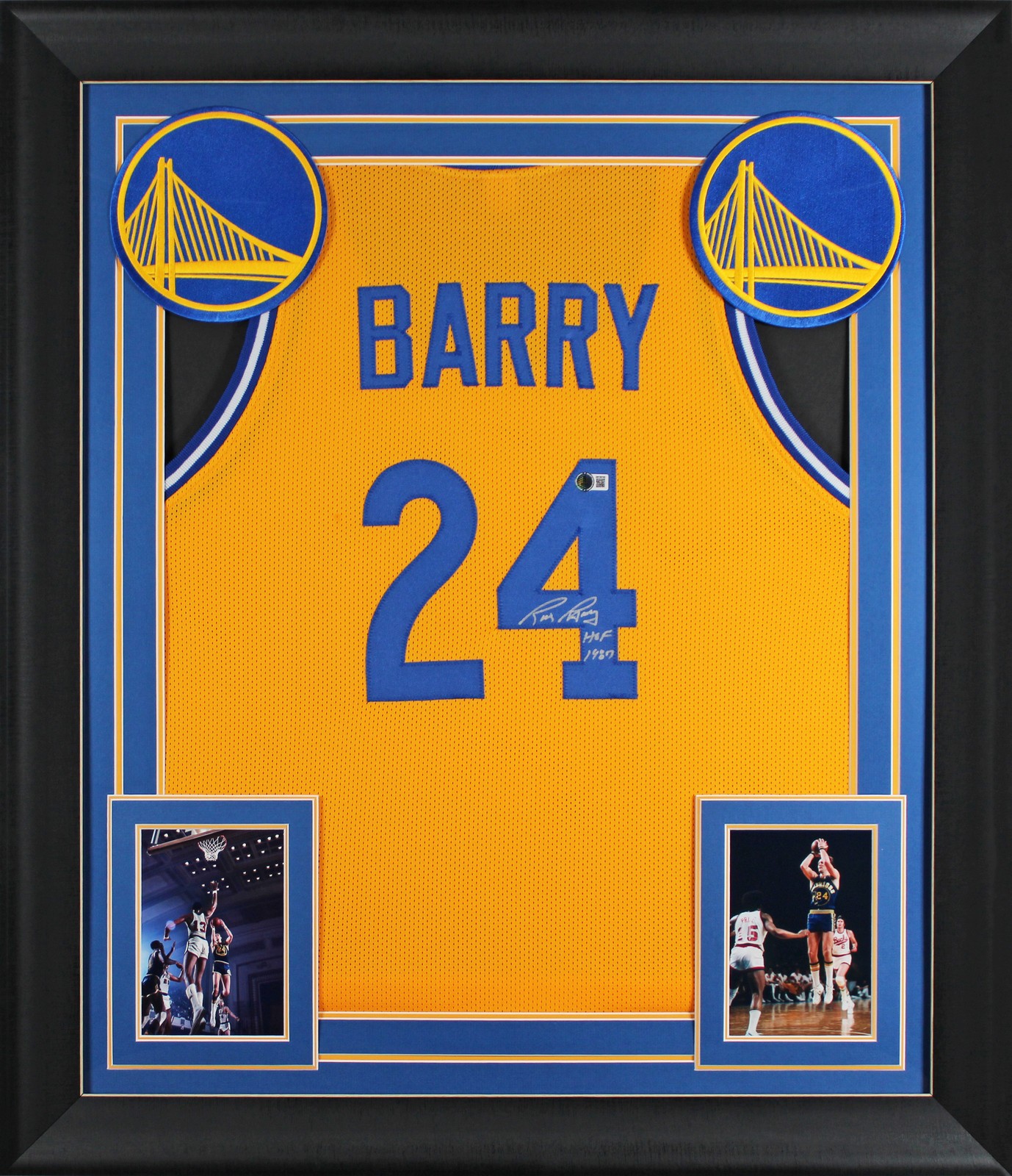 Rick Barry "HOF 1987" Authentic Signed Yellow Pro Style Framed Jersey ...