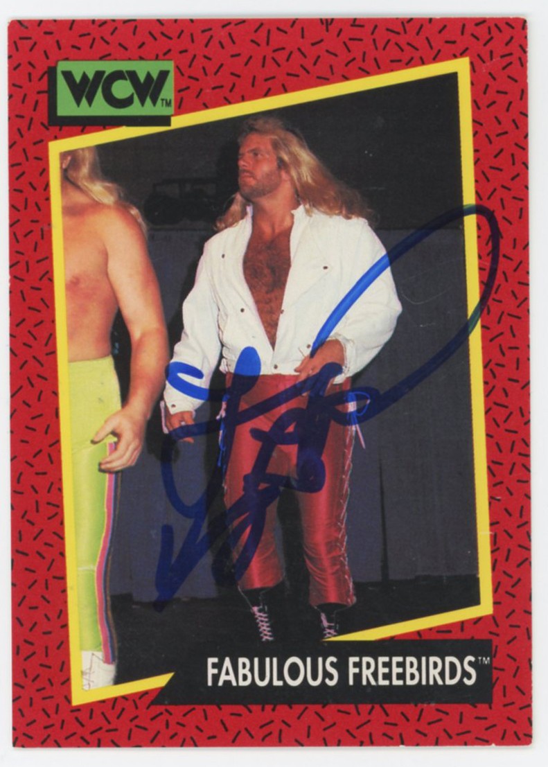 Michael "P.S." Hayes WWE Authentic Signed 1991 Impel WCW #126 Card BAS ...