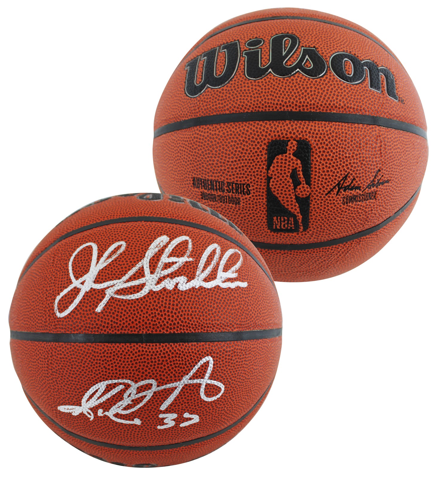 Jazz John Stockton & Karl Malone Authentic Signed Wilson Basketball BAS ...