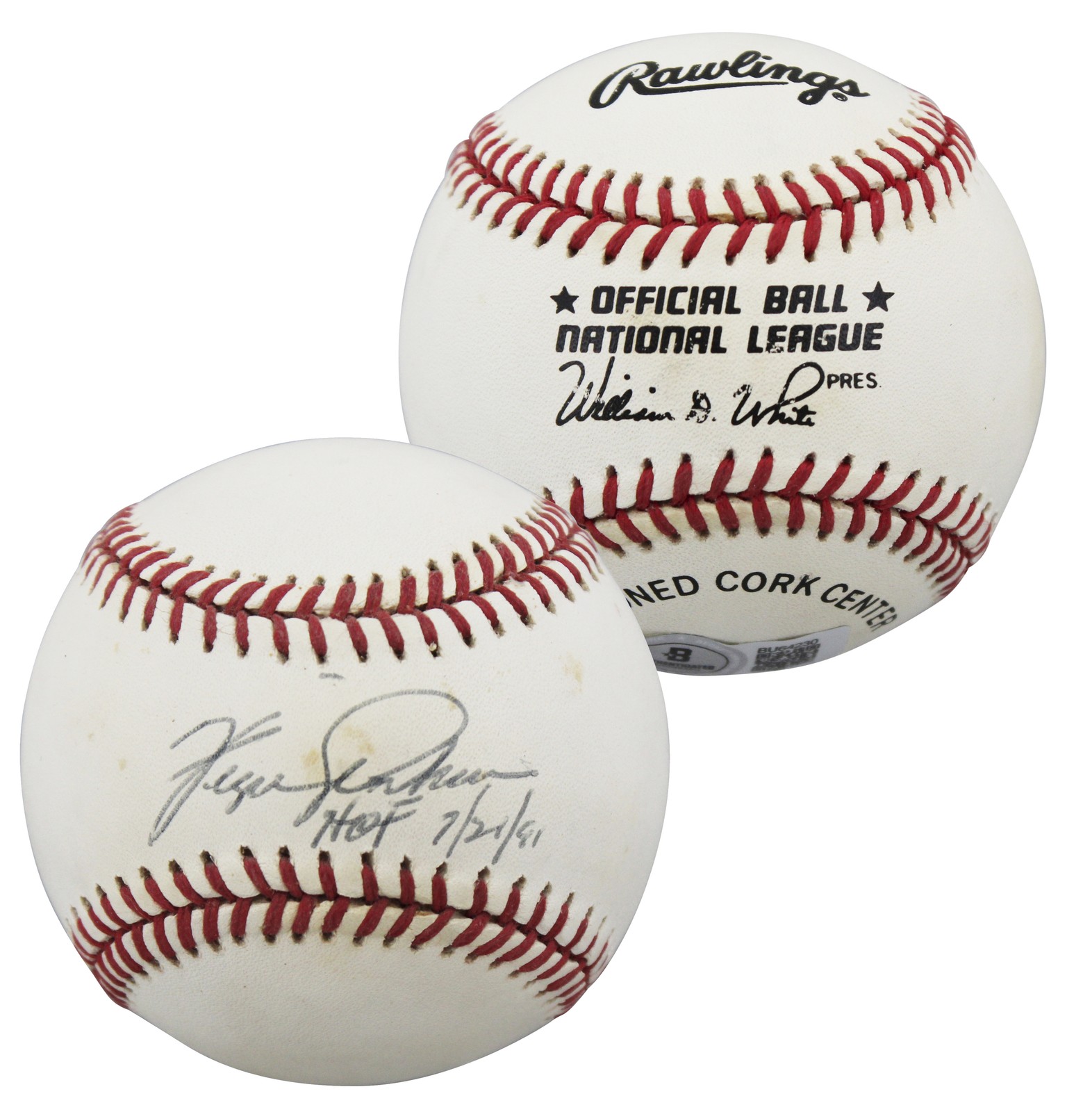 Cubs Fergie Jenkins "HOF 7/21/81" Signed William White ONL Baseball BAS ...