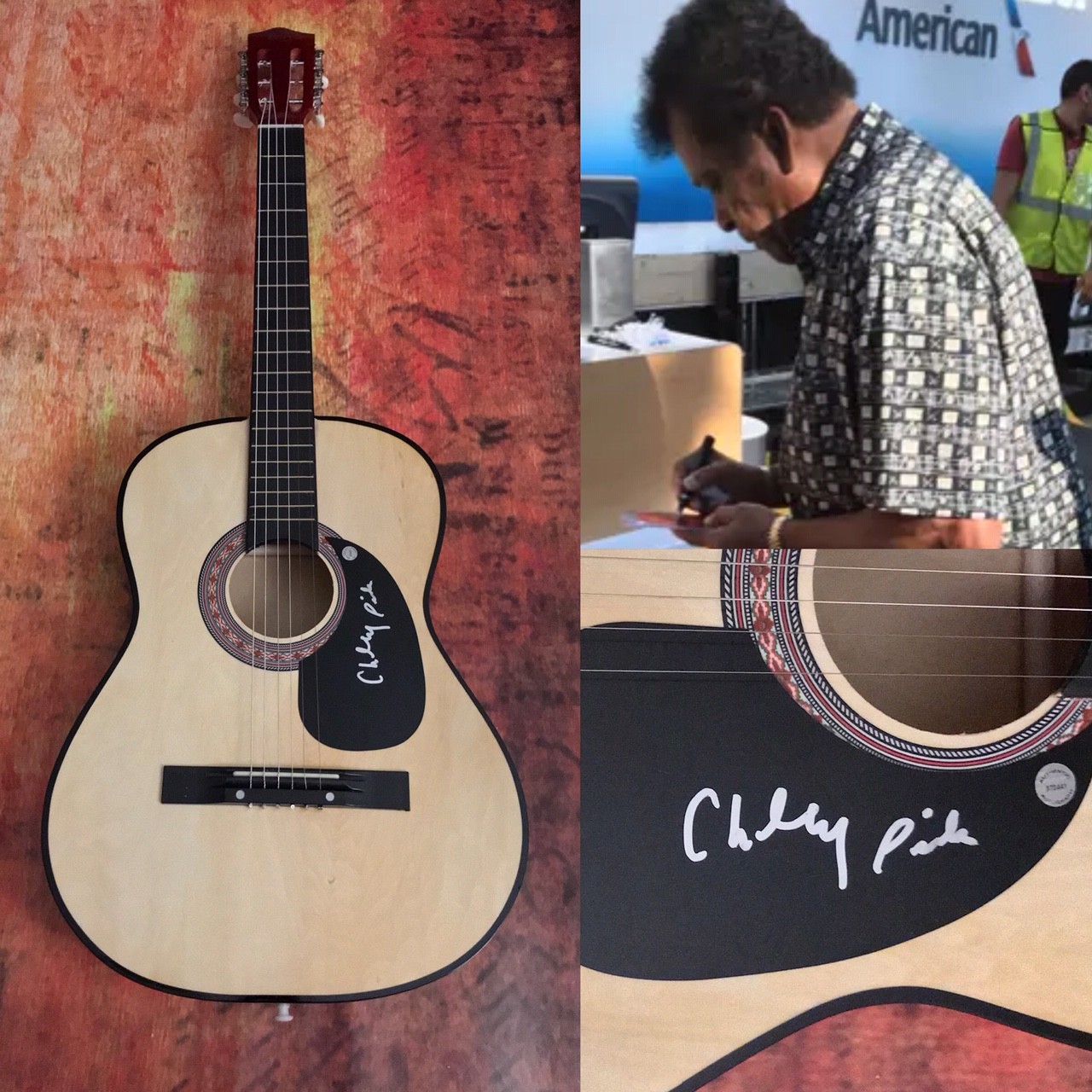 GFA Land Music Legend Charley Pride Signed Acoustic Guitar Proof AD3 ...