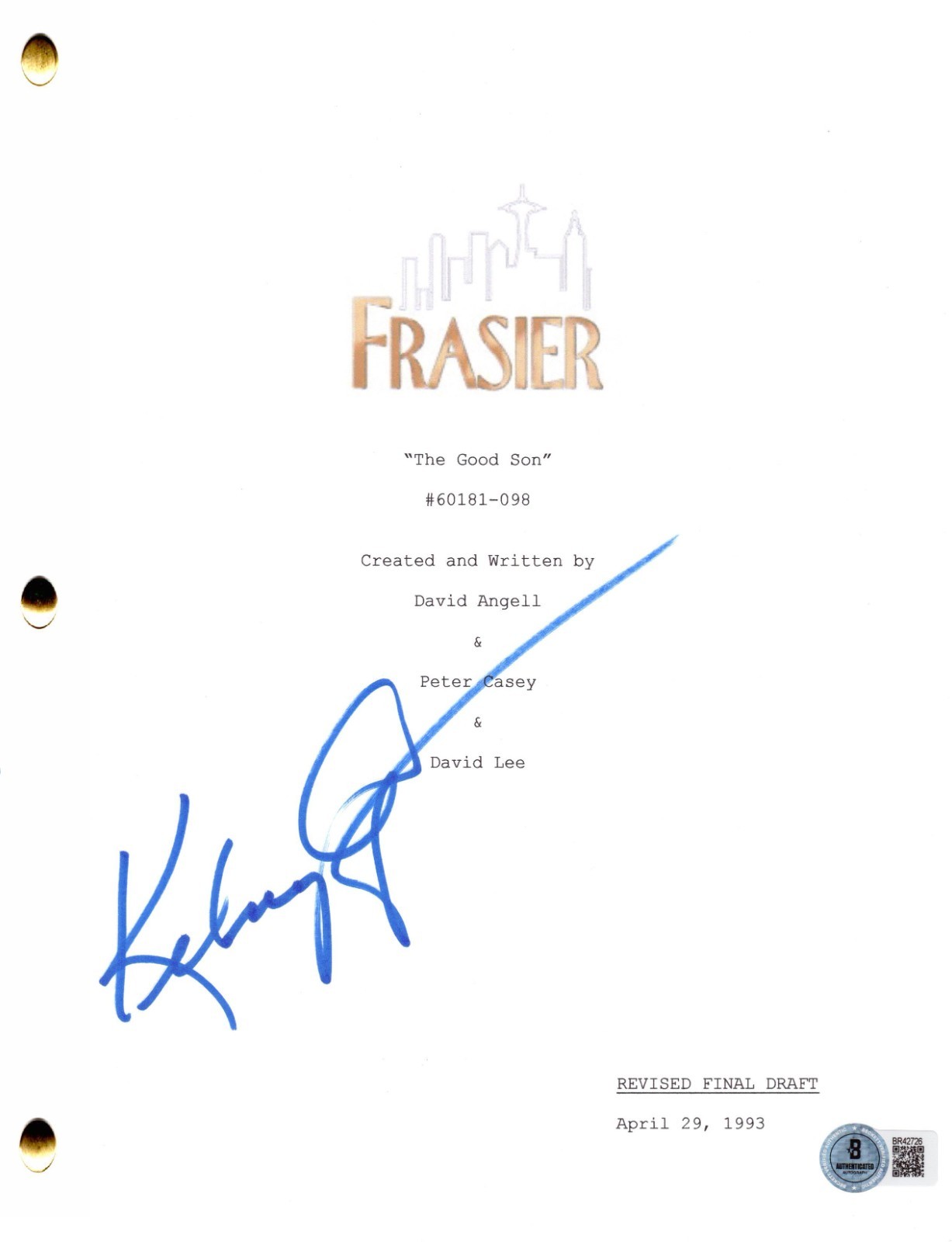 Kelsey Grammer Signed Frasier Pilot Full Script Authentic Autograph ...