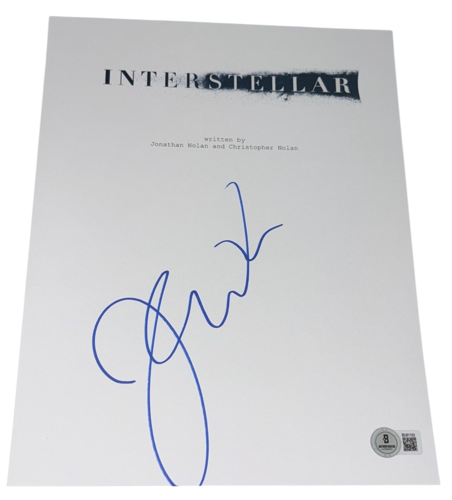 Jessica Chastain Signed Autograph Interstellar Full Script Screenplay ...