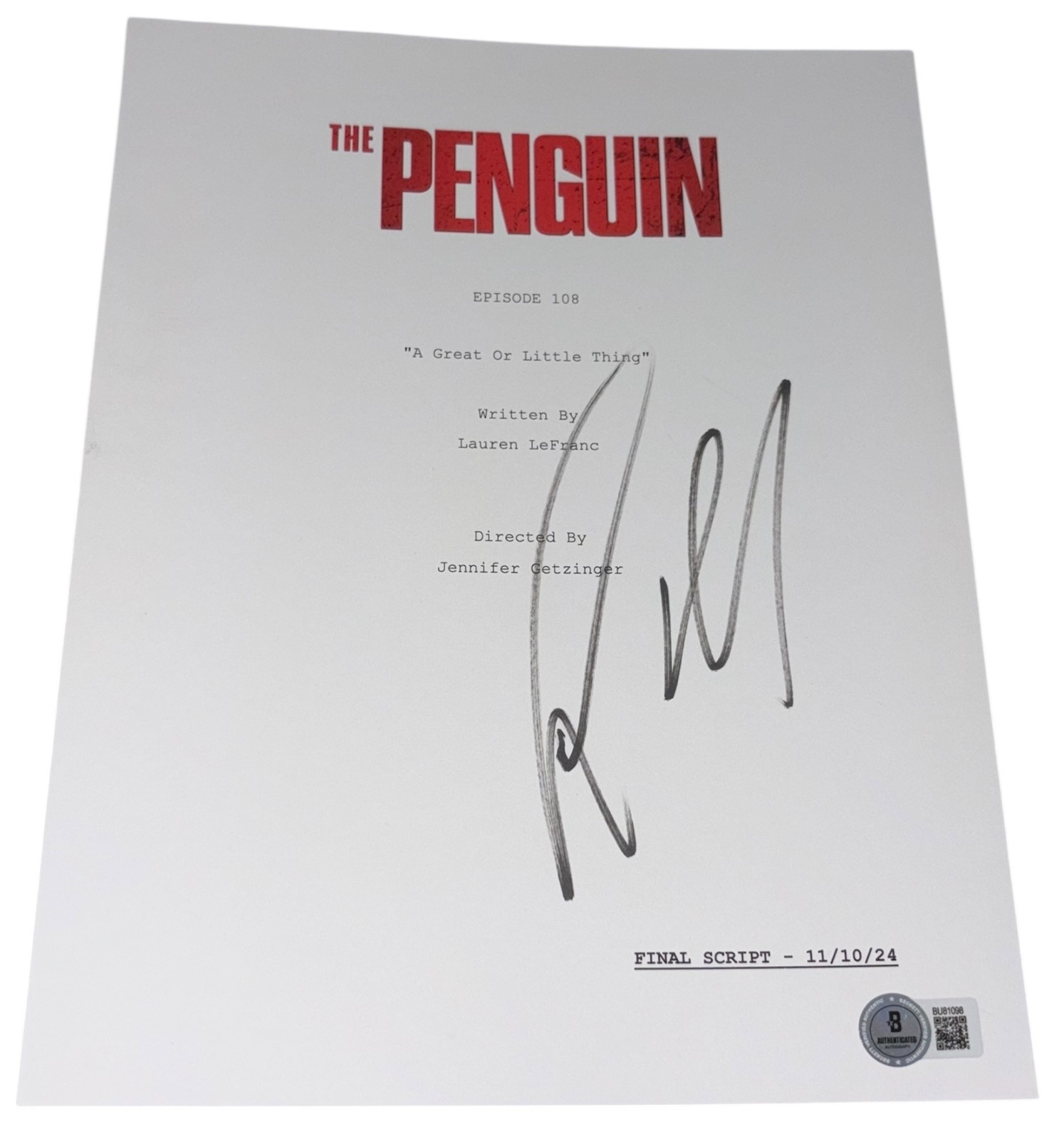Colin Farrell Signed Autograph The Penguin S1 Finale Full TV Script ...