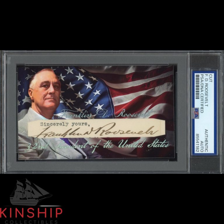 President Franklin D Roosevelt signed Cut 3x5 Custom Card PSA DNA Slab ...