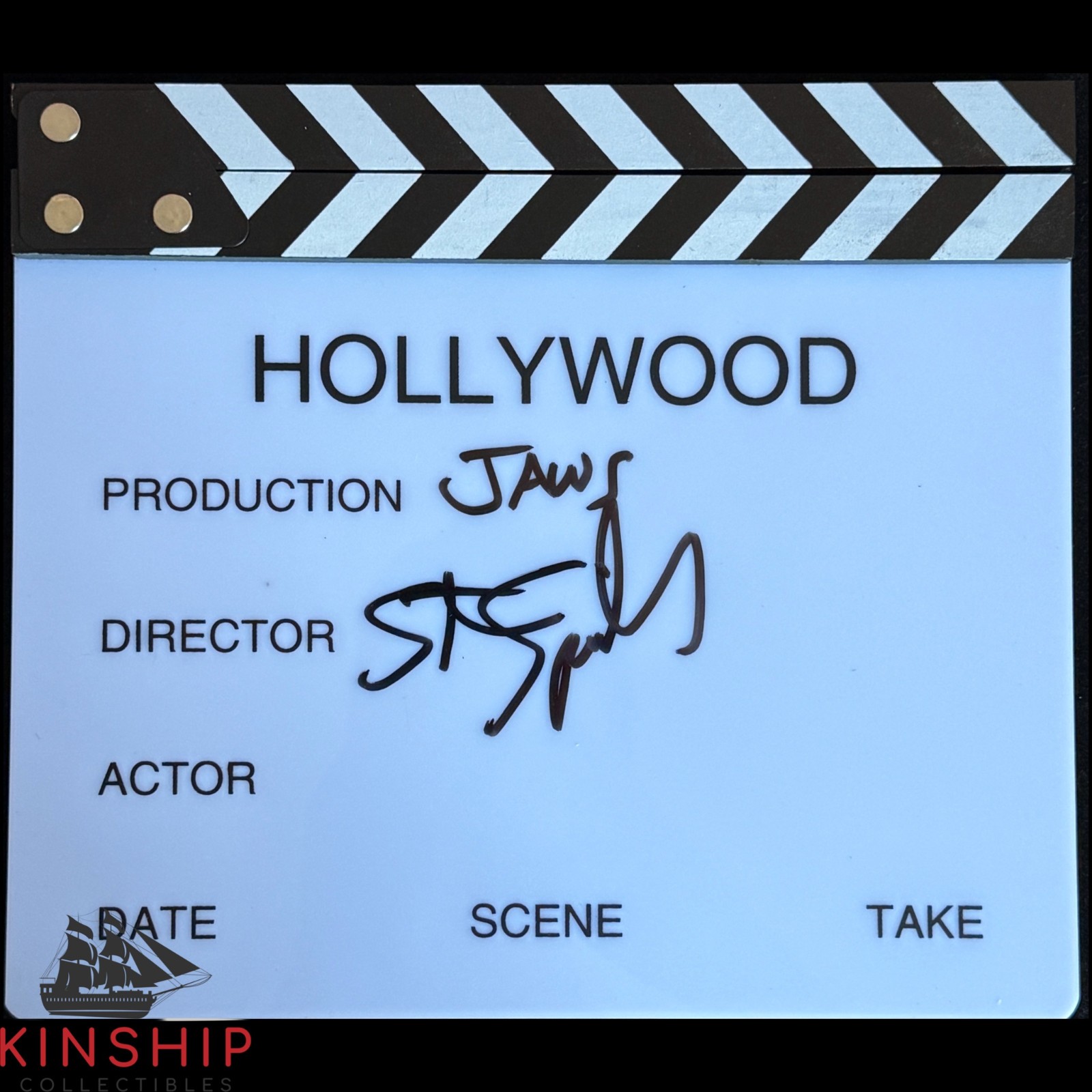Steven Spielberg signed Clapboard JSA LOA Auto Grade 10 Inscribed Jaws ...