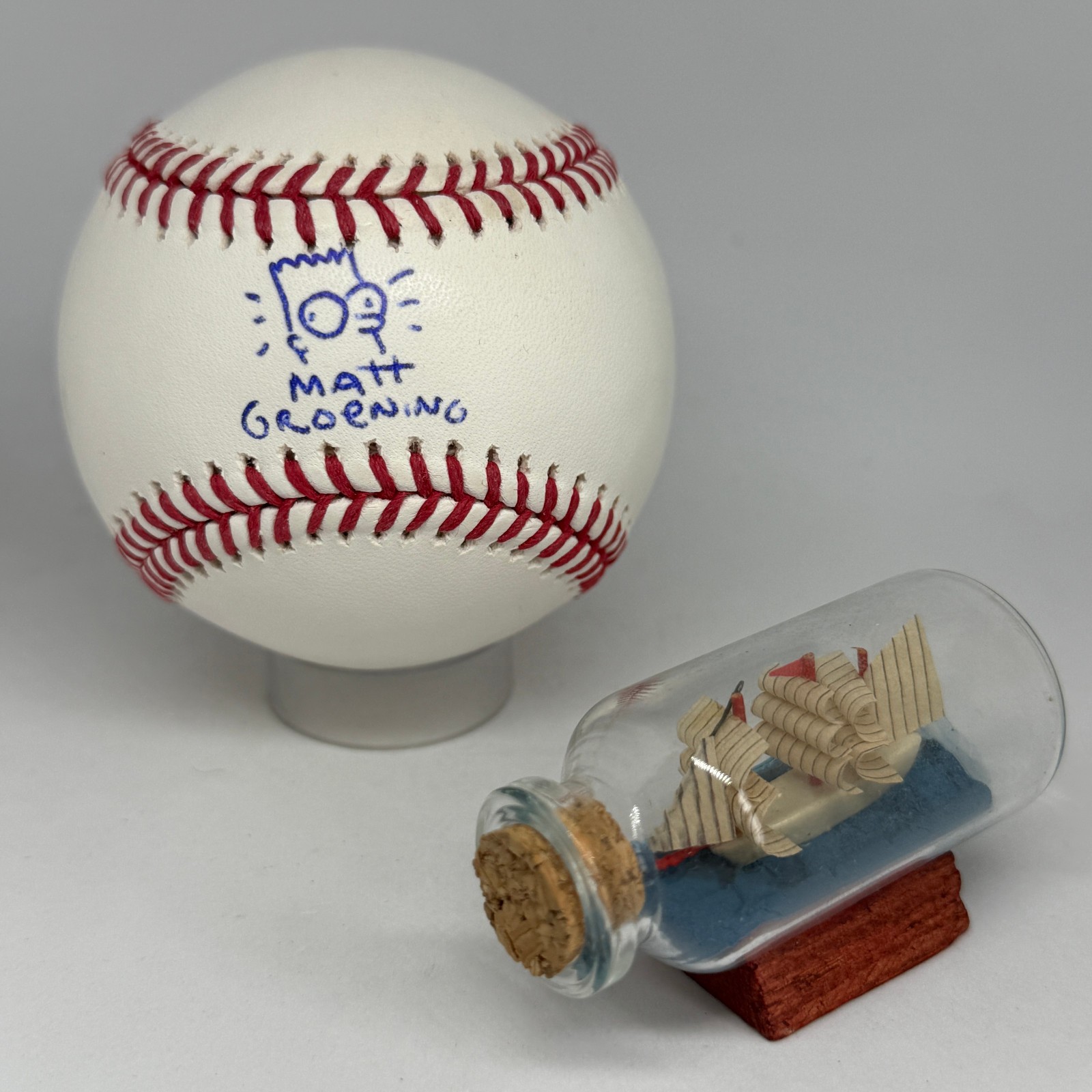 Matt Groening signed Rawlings Baseball JSA LOA Auto 9 Simpsons Sketch ...