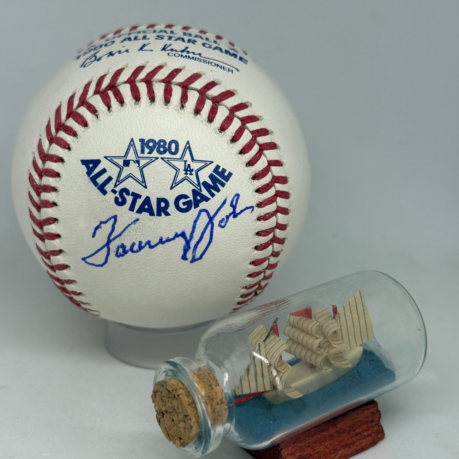 Tommy John signed Rawlings 1980 All Star Game Logo Baseball JSA Last ...