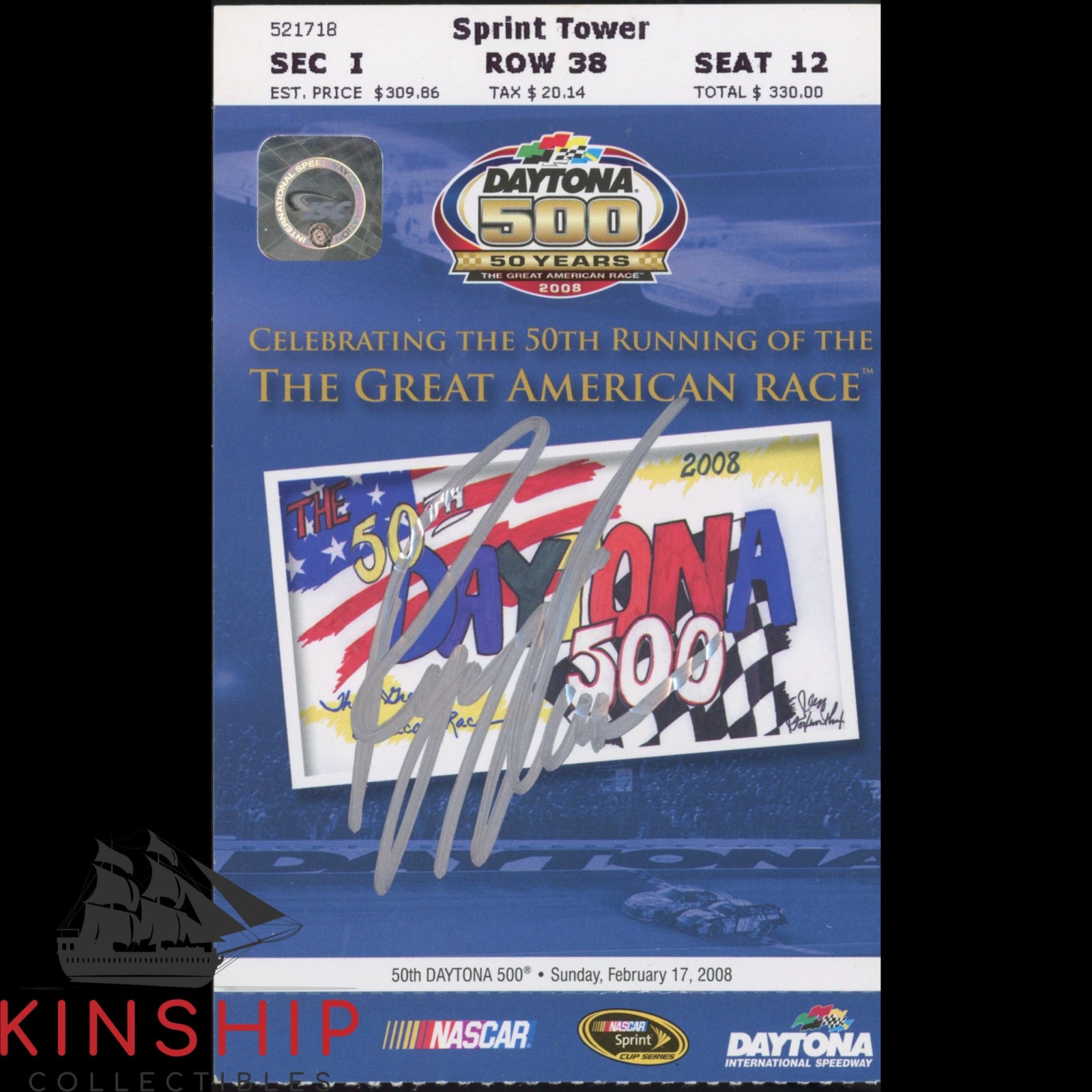 Ryan Newman signed 2008 Daytona 500 Ticket JSA COA NASCAR Auto Rare ...