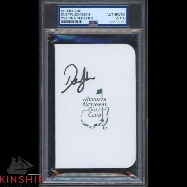 Dustin Johnson signed Masters Scorecard PSA DNA Slab Augusta Golf LIV ...